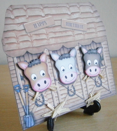 The Little Horse and Stable Shaped Card with Decoupage - CUP293621_359 ...