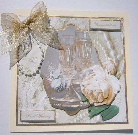 Pearl Wedding Card Front with Topper - Photo by Davina Rundle