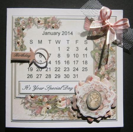 Floral Calendar Card - January - CUP450775_1072 | Craftsuprint