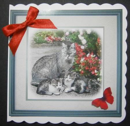 Cat & Kittens 3D Decoupage Sheet - CUP526571_15 | Craftsuprint