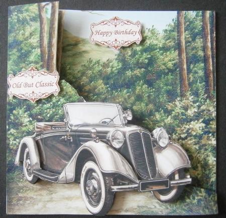 Vintage Car Shaped Card Kit & Decoupage - CUP561520_68 | Craftsuprint