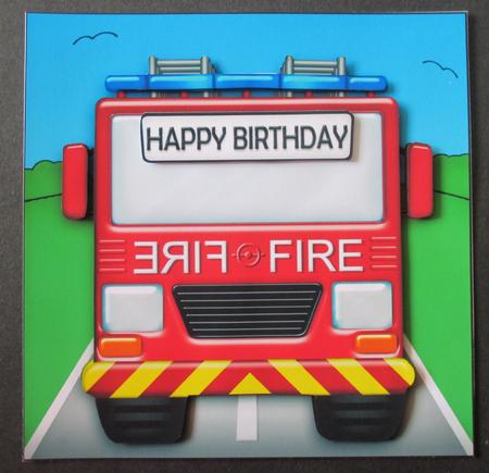 Fire Engine Quick Card N 3D Decoupage - CUP337698_359 | Craftsuprint