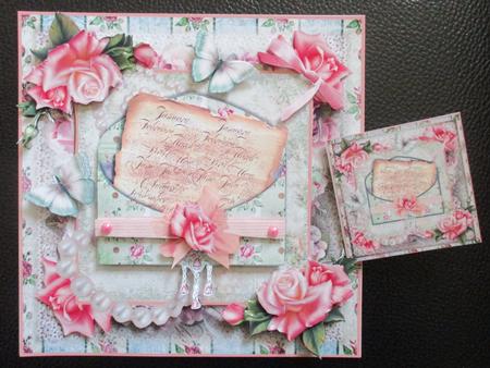 The Pink Rose Letter Card Front Kit - CUP659703_1483 | Craftsuprint