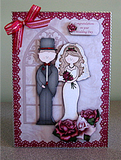 A4 Wedding Bride & Groom Card Front Part 1 - CUP76075_68 | Craftsuprint