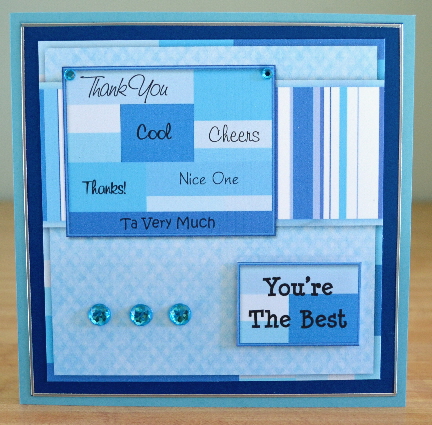 Thank You Male Men Man's 8x8inch Card Front - CUP371707_443 | Craftsuprint