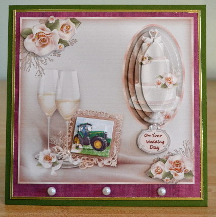 Green Tractor Wedding Card Mk - CUP622803_262 | Craftsuprint