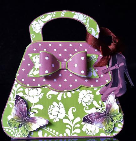 Gorgeous Chocolate and Lime Handbag Shaped Card Kit - CUP540099_1483 ...
