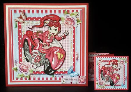 The Pink Biker Card Front Kit - CUP606310_1483 | Craftsuprint