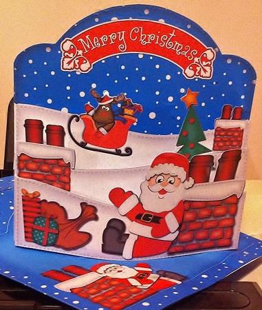 3D Xmas Rooftop Santa Pop Out Card Kit - CUP252204_359 | Craftsuprint