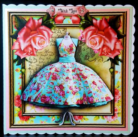 The Beautiful Vintage Floral Dress Card Front Kit - CUP674416_1483 ...