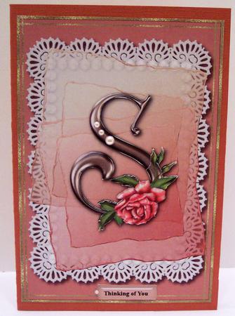 Letter "s" Monogram Card Front - CUP165460_99 | Craftsuprint