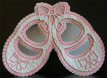 Baby Shoe Scalloped Layered Card - CUP696132_596 | Craftsuprint