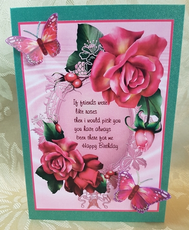 red rose card and insert - Photo by Del Neubauer