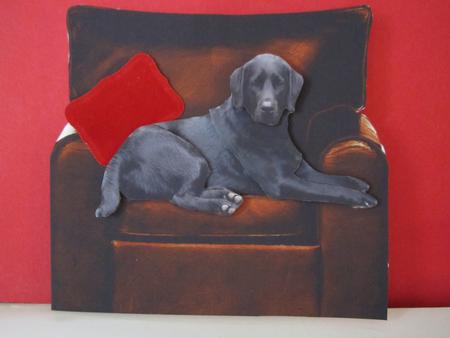 Black Labrador Arm Chair Card - CUP545456_15 | Craftsuprint