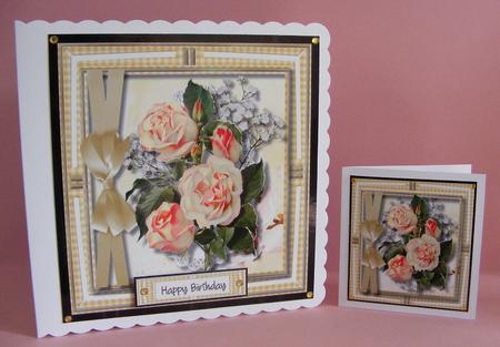 Beautiful Yellow Gingham Frame with Roses - CUP619257_1398 | Craftsuprint
