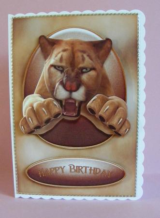 Puma (mountain Lion) A5 Birthday Topper - CUP623729_1777 | Craftsuprint