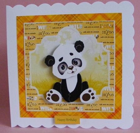 Baby Panda 7x7 Card with Decoupage - Photo by Diana Holmes