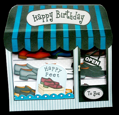 3D Shoppe Window Pop Up Card Kit - Happy Feet Mens Shoe Shop ...