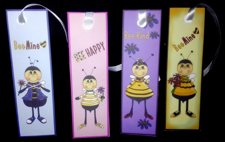5 Beautiful Bee themed Bookmarks # 1 - CUP944492_986 | Craftsuprint