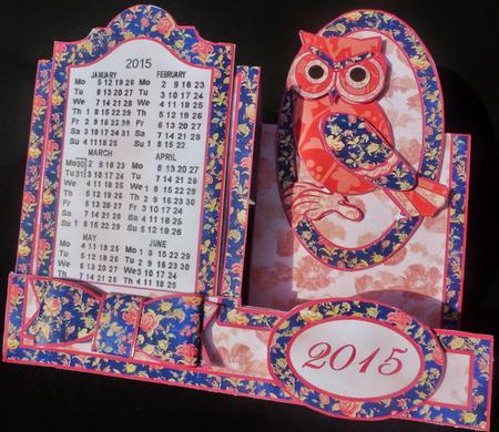 Stepper Calendar Patchwork Owl - CUP555491_173 | Craftsuprint