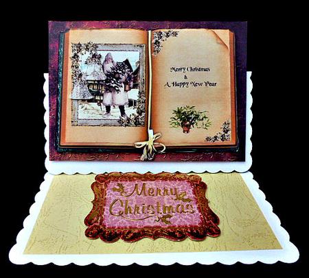 Vintage Santa Open-book Card Topper - CUP585771_1917 | Craftsuprint