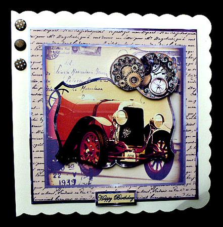 Car of Vintage Years Card with Decoupage - CUP589262_8 | Craftsuprint