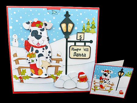 3D Xmas Spotty Dog Sleeps Till Santa Countdown Card - CUP640613_359 ...