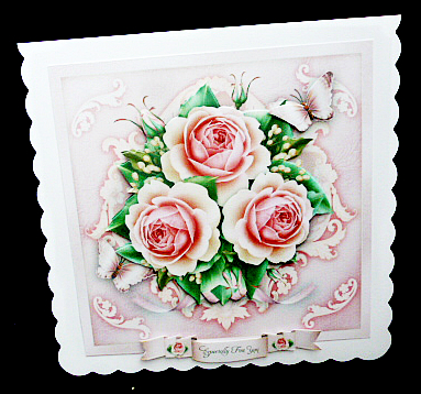 Soft Pink Vintage Roses Card Mini Kit - CUP667837_1641 | Craftsuprint