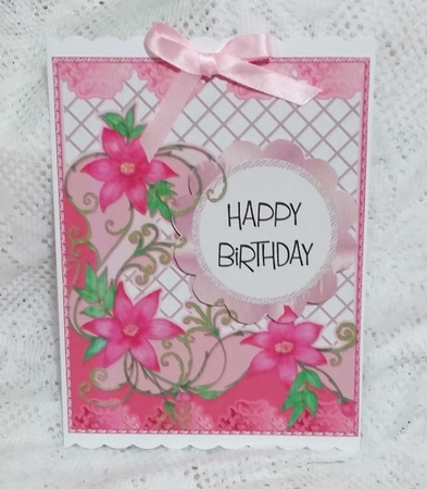 3 pink flowers card front - CUP717733_2101 | Craftsuprint