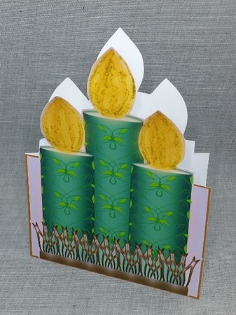 Candle shaped card -3 candles - CUP740219_2101 | Craftsuprint