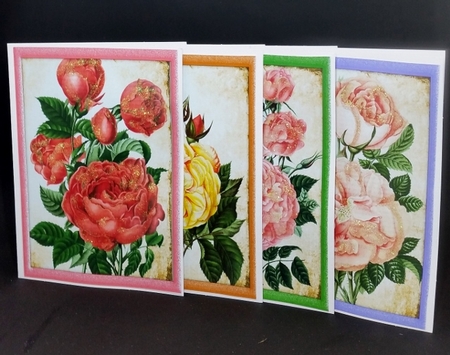 4 Beautiful Roses notelets 1, - CUP755066_1398 | Craftsuprint