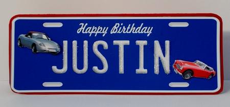 Large Dl Name Licence Plate 10 - Justin - CUP493045_601 | Craftsuprint