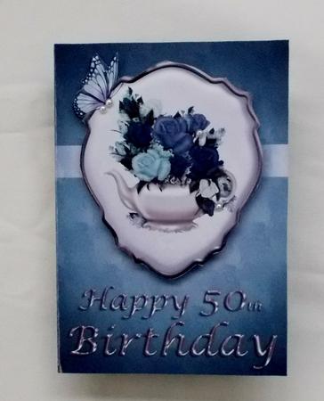 Pretty 50th Birthday Cut 'n' Fold Card - CUP535147_1777 | Craftsuprint