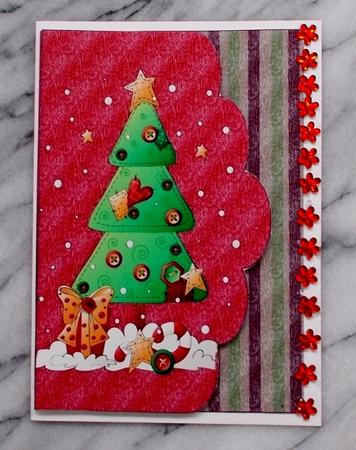 Snowy Christmas Tree Card Front - CUP585291_40 | Craftsuprint