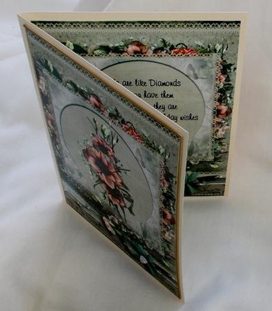 Pink Flowers Card and Insert - CUP603926_452 | Craftsuprint