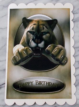 Puma (mountain Lion) A5 Birthday Topper - CUP623729_1777 | Craftsuprint