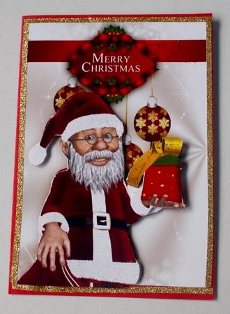 Santa with Gift Christmas Quick Card - CUP438953_1446 | Craftsuprint