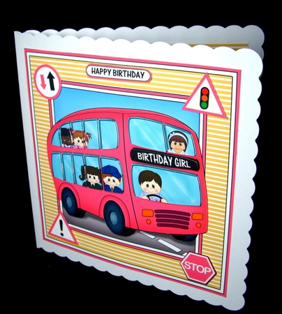 8 x 8 BIRTHDAY BUS Mini Kit with 3d Decoupage - Photo by Hand Made ...