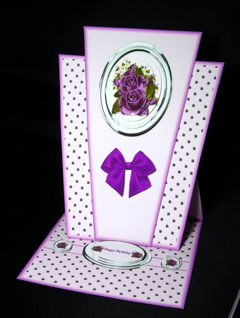 Purple roses triangle easel card. - CUP846140_20842 | Craftsuprint