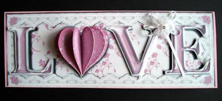 Valentine Love Large Dl Card Front with 3D Heart in Pink - CUP166578 ...