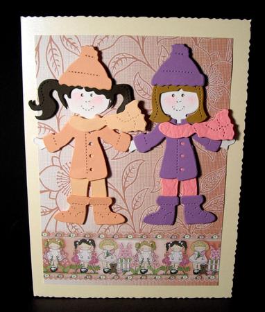 Peach Flower Girls Backing Paper - CUP173923_422 | Craftsuprint