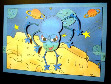 3D Aliens Animated Moveable Decoupage Card Kit - Photo by Hand Made ...