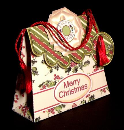Handbag Gift Box Holly Pattern - CUP374341_422 | Craftsuprint