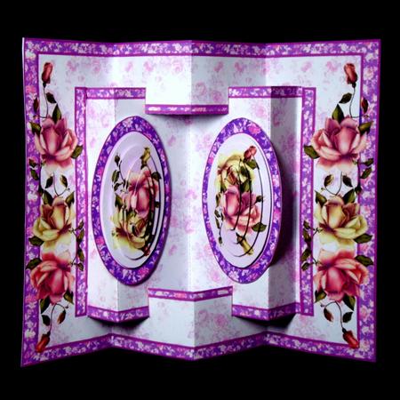 3D Double Concertina Pop-out "roses on Floral Background" - CUP403507 ...