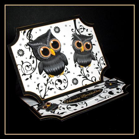 Cute Owl Easel Card Kit in Black Orange and White - CUP408182_1446 ...