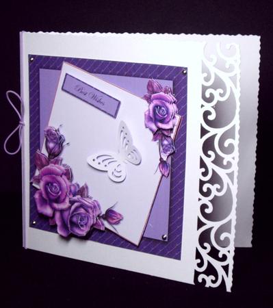 Elegant Dark Purple Rose Card Topper - CUP396995_1873 | Craftsuprint