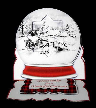 Sleigh Ride Inverted Snow Globe Easel Card - CUP246629_68 | Craftsuprint