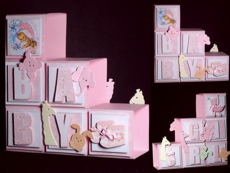 New Baby Girl Blocks Card 2 Sheet Mini Kit - CUP446792_68 | Craftsuprint