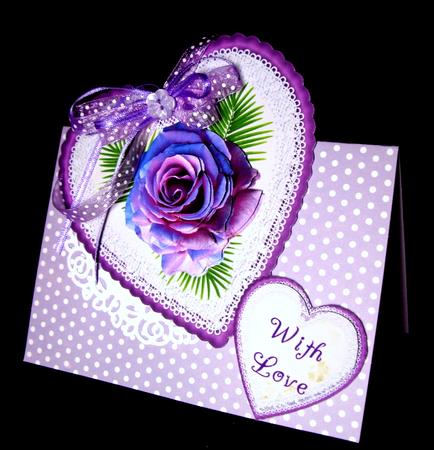 Purple Rose in Heart with Love - CUP312818_994 | Craftsuprint