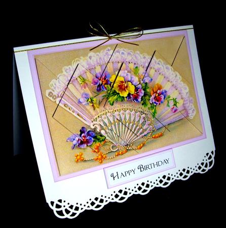 Frilly Fan with Pansies - Diamond Stacker Card - CUP165933_499 ...